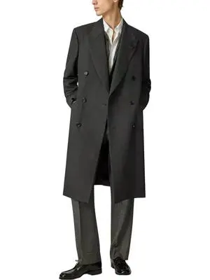 LARDINI Double-breasted Peaked-lapel Coat - Grey
