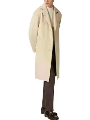 LARDINI Single-breasted Wool Coat - Neutrals