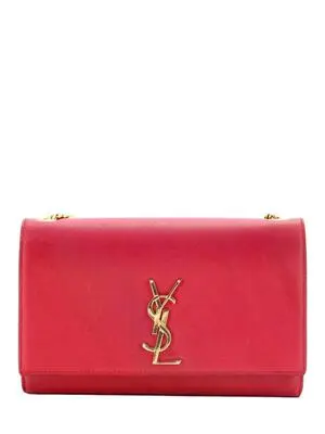 Saint Laurent Classic Monogram Grainy Leather Medium Crossbody Bag - Red