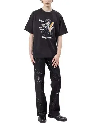 DOMREBEL Jerk Paint-splatter Jeans - Black