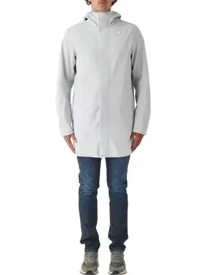 K-WAY Marlyn Hooded Logo-patch Coat - Grey