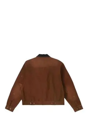 BLDG4 Worker Distressed Pin-embellished Jacket - Brown