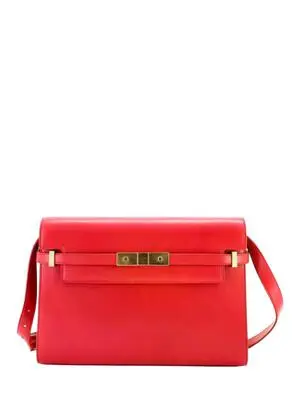 Saint Laurent Manhattan Leather Medium Shoulder Bag - Red