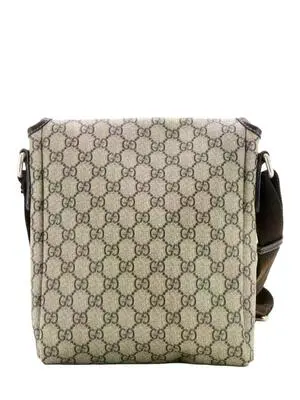 Gucci Flap Messenger Gg Coated Canvas Small Crossbody Bag - Brown
