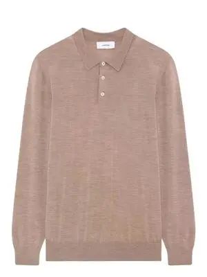 LARDINI Virgin Wool Polo Shirt Neutrals