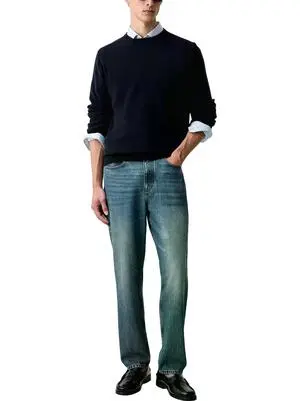 LINDBERGH Crew-neck Ribbed-trim Sweater - Blue