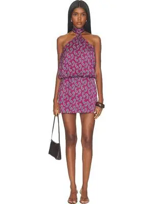 Rococo Sand Halter Neck Mini Dress In . Also - Red