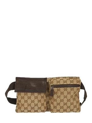 Gucci Double Pocket Belt Bag - Brown
