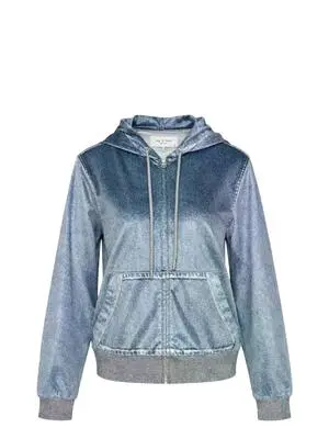 Rag & Bone Miramar Velvet Hoodie - Blue