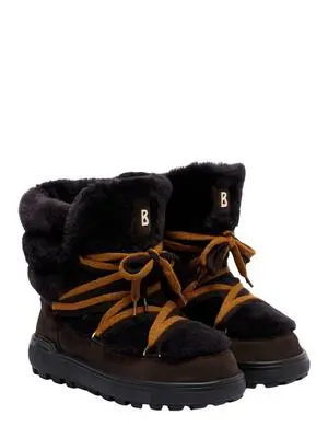 Bogner Chamonix Shearling And Suede Snow Boots - Brown