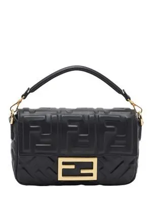 Fendi Baguette® Mini Leather Top-handle Bag - Black