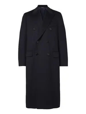 Dolce & Gabbana Double-breasted Virgin Wool Coat - Blue