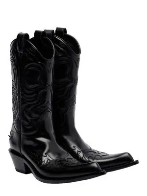 Acne Studios Bouni Leather Cowboy Boots - Black