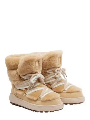 Bogner Chamonix Shearling And Suede Snow Boots - Beige