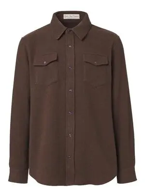 GOD'S TRUE CASHMERE Cashmere Shirt With Amethysts - Brown