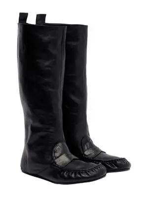 Acne Studios Bojan Leather Knee-high Boots - Black