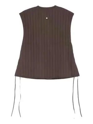 SAMUEL GUÌ YANG Quilted Frog-fastening Top - Brown