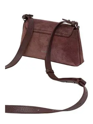 COCCINELLE Nikla Suede Logo-plaque Shoulder Bag - Brown