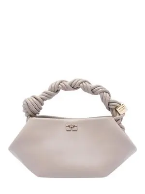 GANNI Mini Handbag In Recycled Leather With Butterfly Logo - Grey