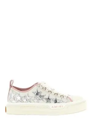 Amiri Stars Court Low Laminated Leather And Glitter Sneakers - Multicolor