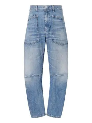 NILI LOTAN Shon Boyfriend Tapered Jeans - Blue