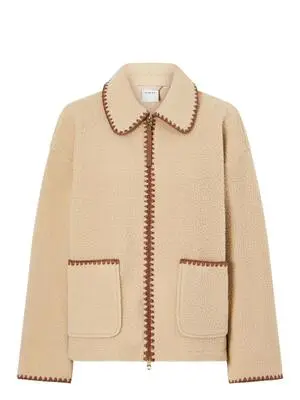 Varley Ruiko Embroidered Recycled-fleece Jacket - Brown