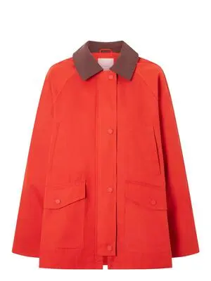 Varley Rylan Corduroy-trimmed Cotton-blend Twill Jacket - Red