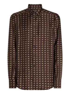 Dolce & Gabbana Ed Silk Twill Martini Shirt Shirts - Print
