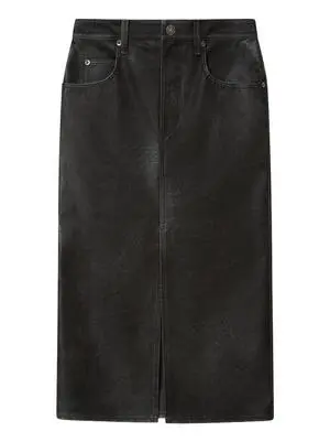 MARANT ETOILE Bisane Faux Leather Skirt - Brown
