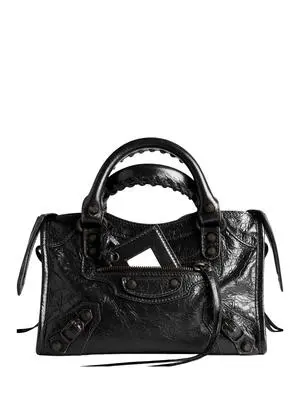 Balenciaga Le City Mini Leather Handbag - Black