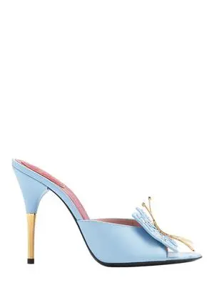 Valentino Garavani Flutterby Leather Mules - Blue