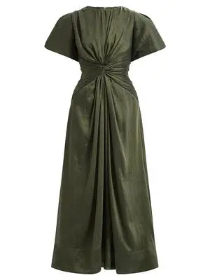 Aje Movement Knotted Midi Dress - Olive