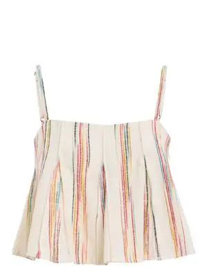 Rosie Assoulin Million Pleats Bandeau Silk Top - Multi