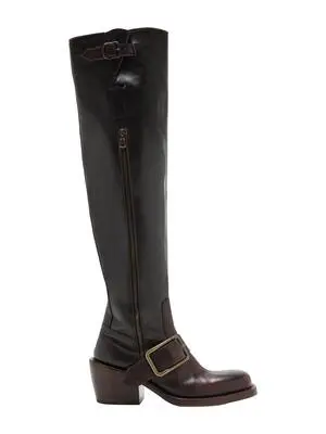 Dries Van Noten Leather Over-the-knee Boots - Tan