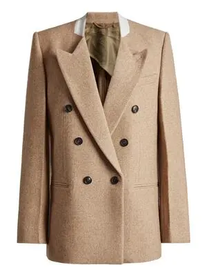 VICTORIA BECKHAM Wool-blend Double-breasted Blazer