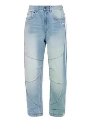 Adidas Side-stripe Tapered Jeans - Blue