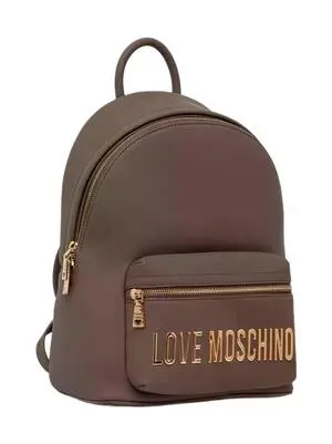 Moschino Logo-lettering Zip-up Backpack - Brown