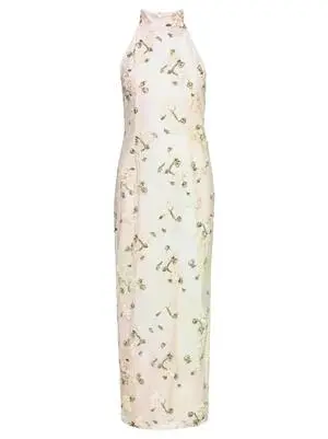 ROTATE BY BIRGER CHRISTENSEN Flower Beads Maxi Dress Light - Pink