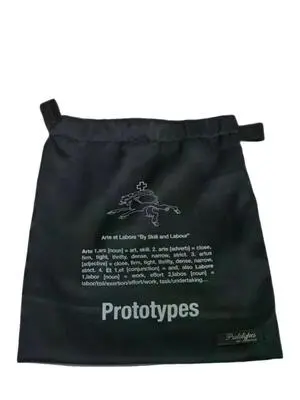 PROTOTYPES Logo-print Drawstring Clutch Bag - Black