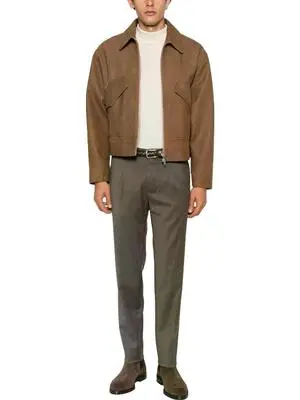 Incotex Pleated Tapered Trousers - Brown