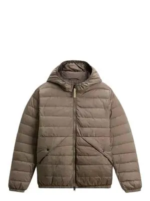 Woolrich Quilted Hooded Jacket - Brown