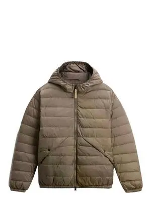Woolrich Quilted Hooded Jacket - Brown