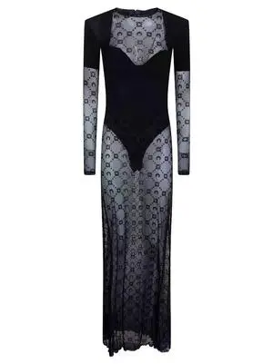 MARINE SERRE Layered Moon-print Dress - Black