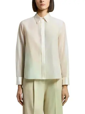 Peserico Long-sleeved Sheer Shirt - Neutrals