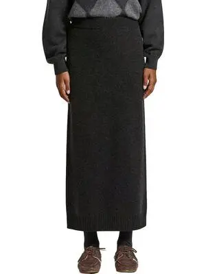 PESERICO Knitted Ribbed-trim Midi Skirt