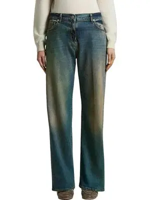 Peserico Faded Wide-leg Jeans - Blue