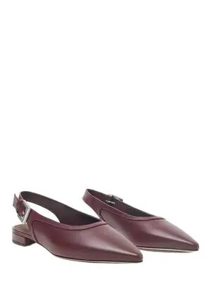 Peserico Leather Slingback Pumps - Red