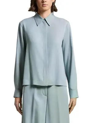 Peserico Point-collar Long-sleeved Shirt - Blue