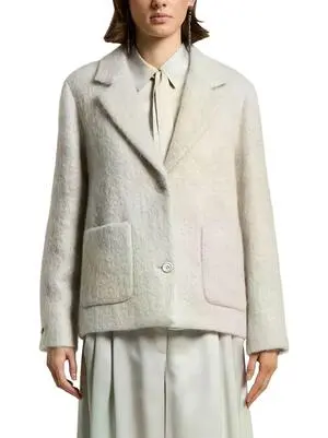 Peserico Brushed-finish Notched-lapel Coat - Grey