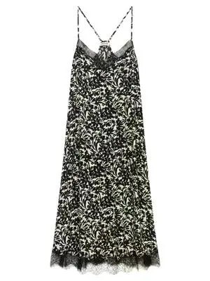 Zadig&Voltaire Respa Soft Night Flowers Midi Dress - Black